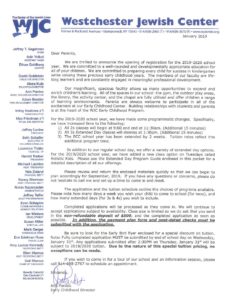 19-20_ECC Application_Letter | Westchester Jewish Center