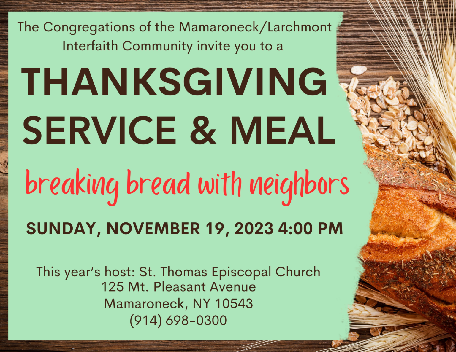 Thanksgiving Service and Meal | Westchester Jewish Center ...